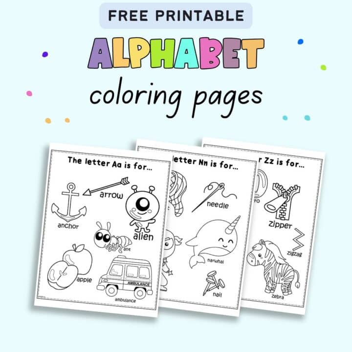Free Printable Alphabet Coloring Pages With Vocabulary - The Artisan Life