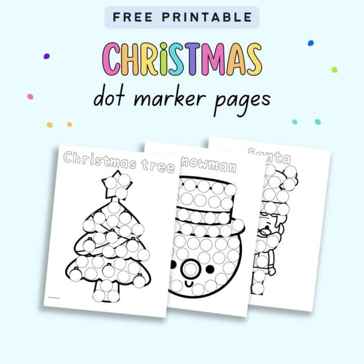 Free Printable Christmas Dot Marker Pages with Vocabulary - The Artisan ...