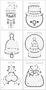 Free Printable Christmas Dot Marker Pages with Vocabulary - The Artisan ...