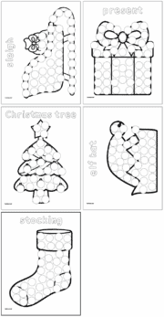 Free Printable Christmas Dot Marker Pages with Vocabulary - The Artisan ...