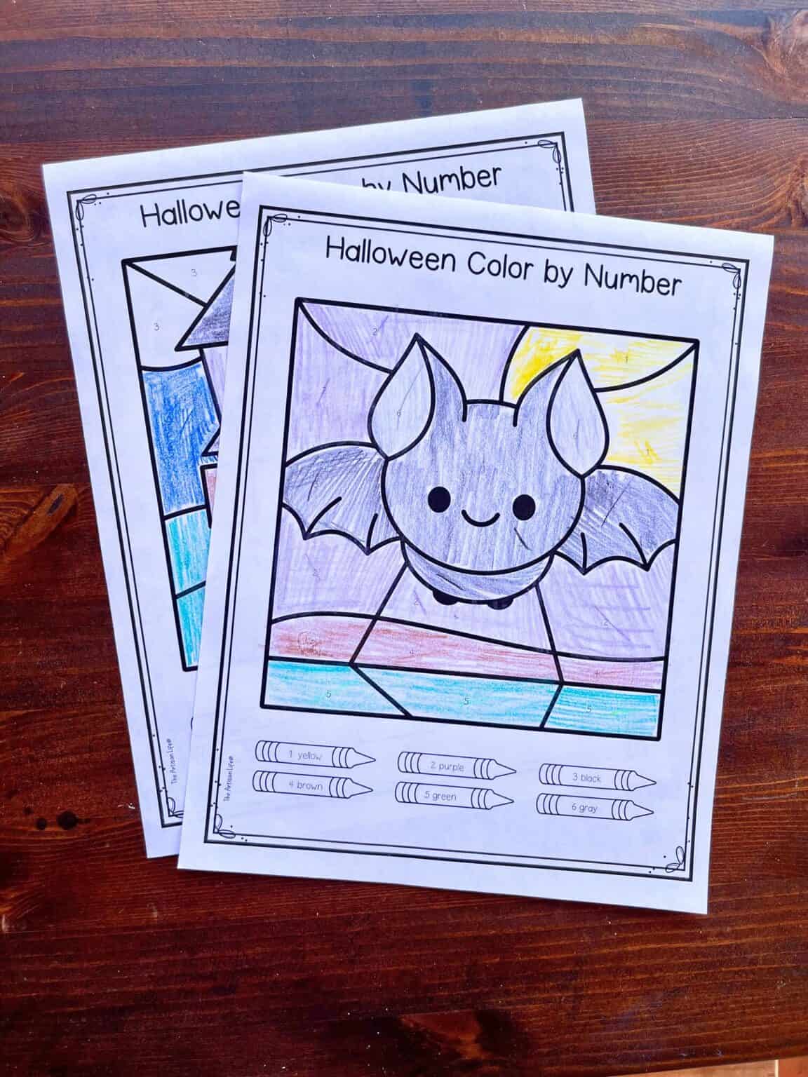 Free Printable Halloween Color by Number Pages - The Artisan Life