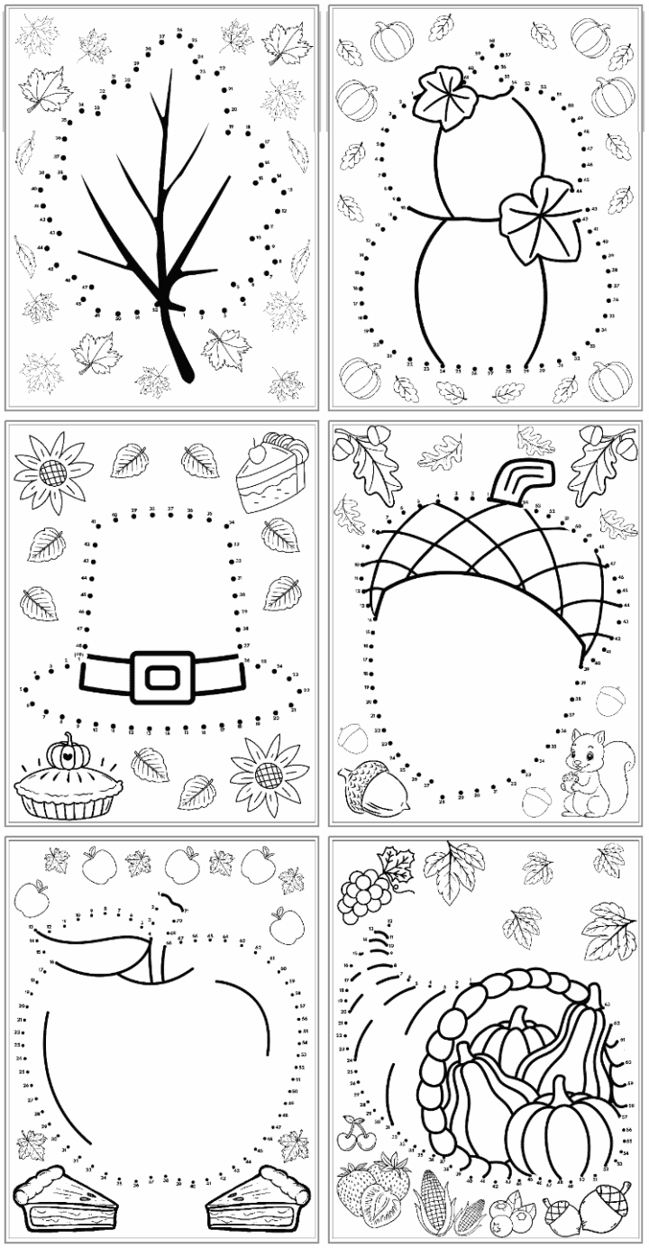Free Printable Thanksgiving Dot to Dots - The Artisan Life