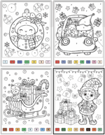 Free Printable Christmas Color by Number Sheets - The Artisan Life