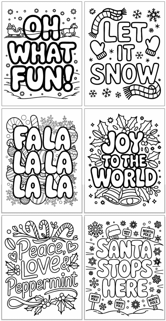 Free Printable Christmas Quote Coloring Pages - The Artisan Life