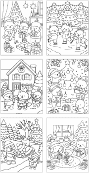 Free Printable Cozy Christmas Friends Coloring Pages - The Artisan Life