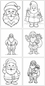 Easy Santa Coloring Pages - The Artisan Life