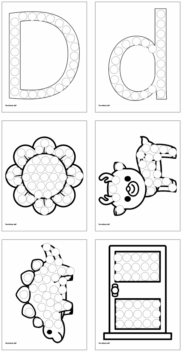Free Printable Letter D Alphabet Dot Marker Pages - The Artisan Life