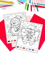 Free Printable Christmas Color by Number Worksheets - The Artisan Life