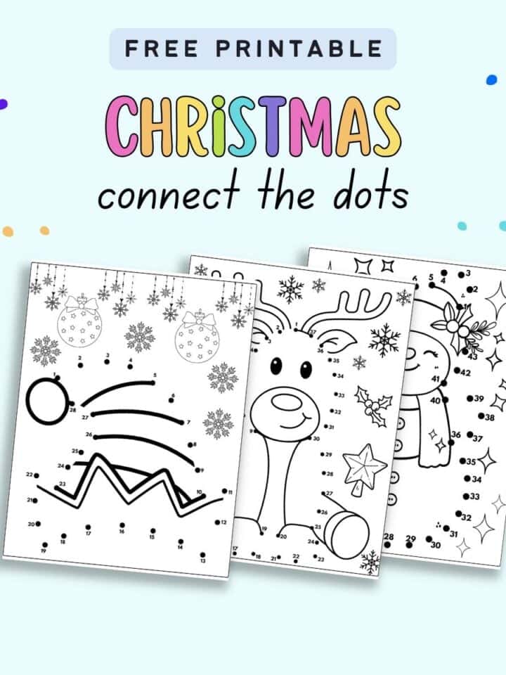 Free Printable Christmas Connect the Dots Worksheets - The Artisan Life