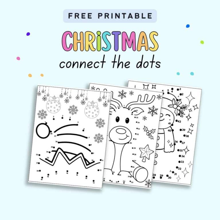 Free Printable Christmas Connect the Dots Worksheets - The Artisan Life