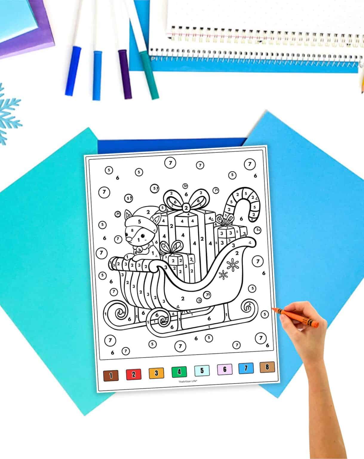 Free Printable Christmas Color by Number Sheets - The Artisan Life
