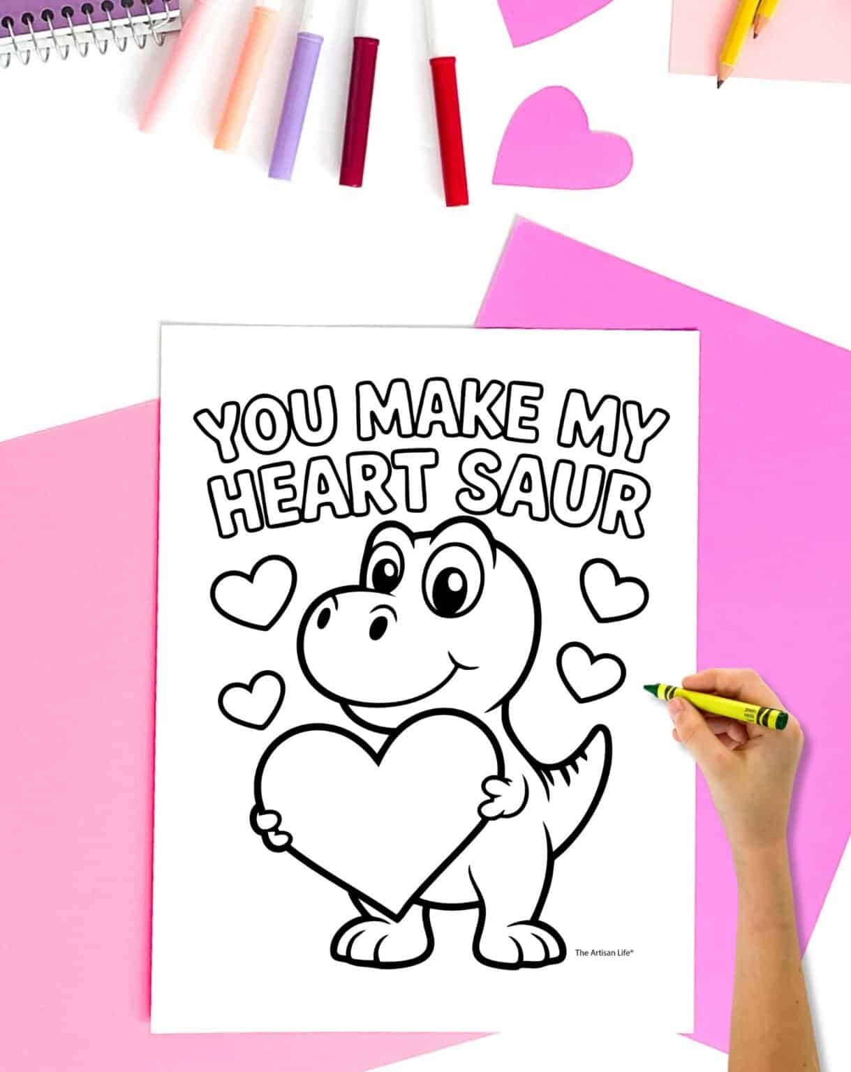Free Printable Cute Valentine's Day Coloring Pages - The Artisan Life