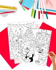 Free Printable Cozy Christmas Friends Coloring Pages - The Artisan Life