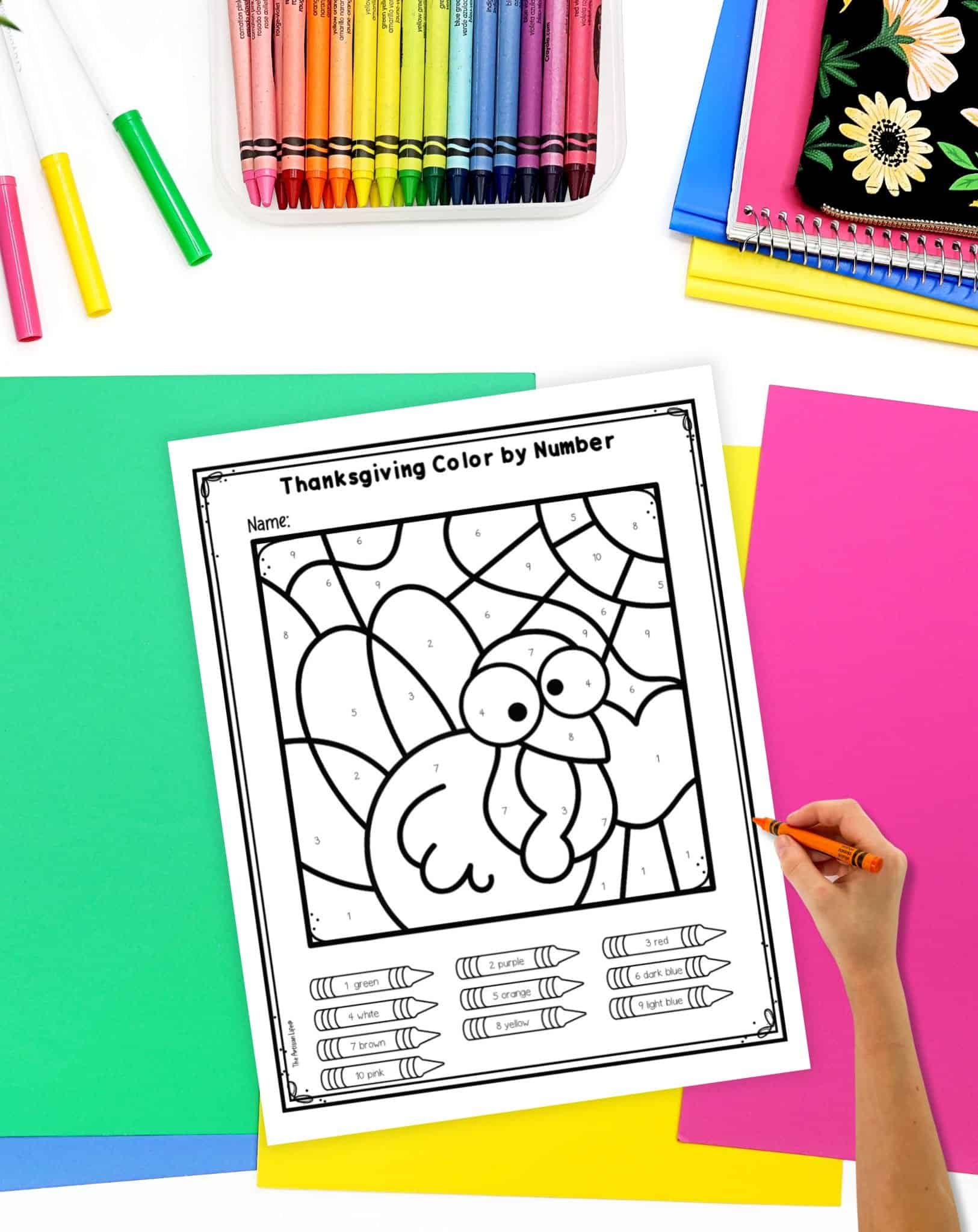 Thanksgiving Color by Numbers 1-10 - The Artisan Life