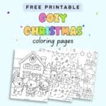 Free Printable Cozy Christmas Friends Coloring Pages - The Artisan Life