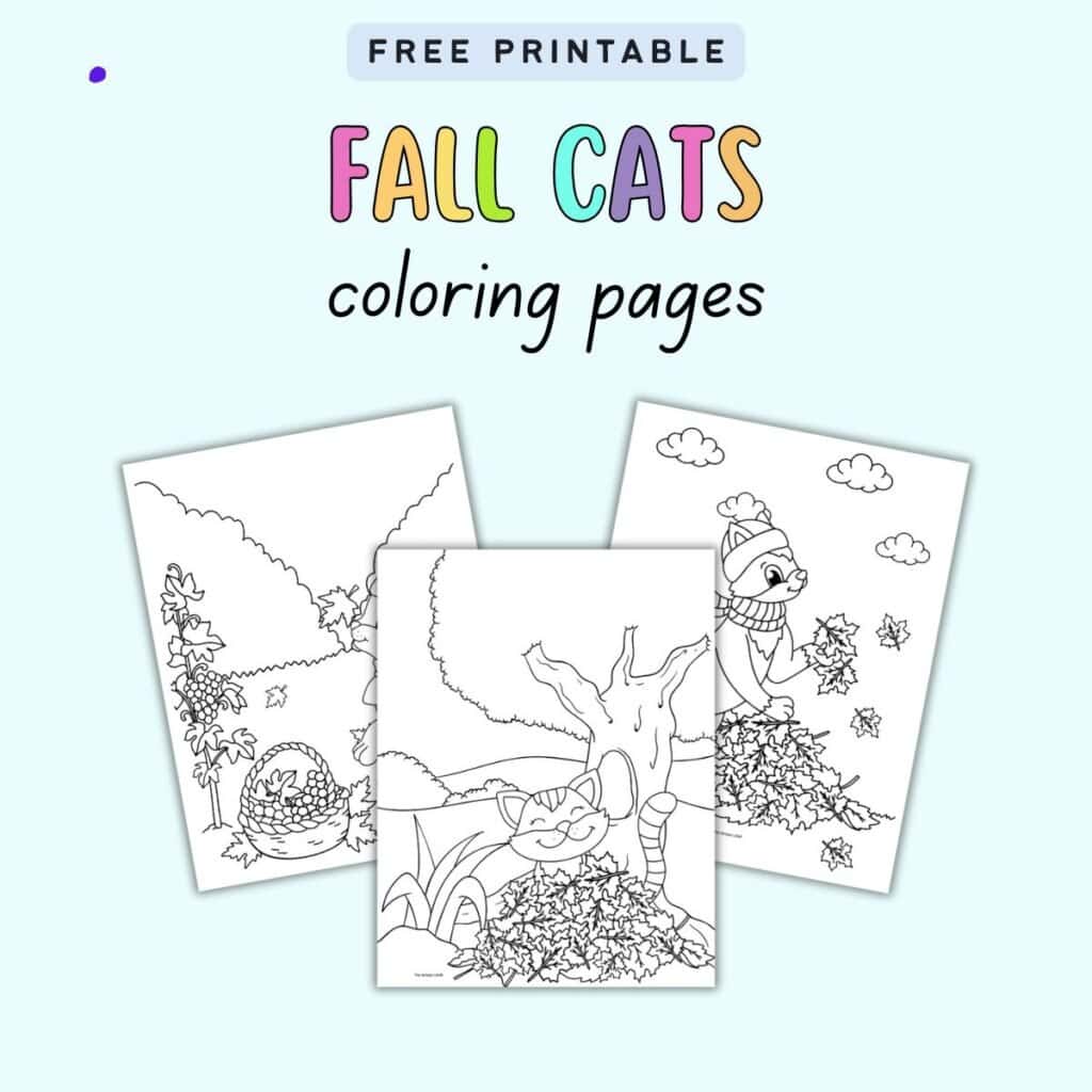 Free Printable Fall Cats Coloring Pages - The Artisan Life