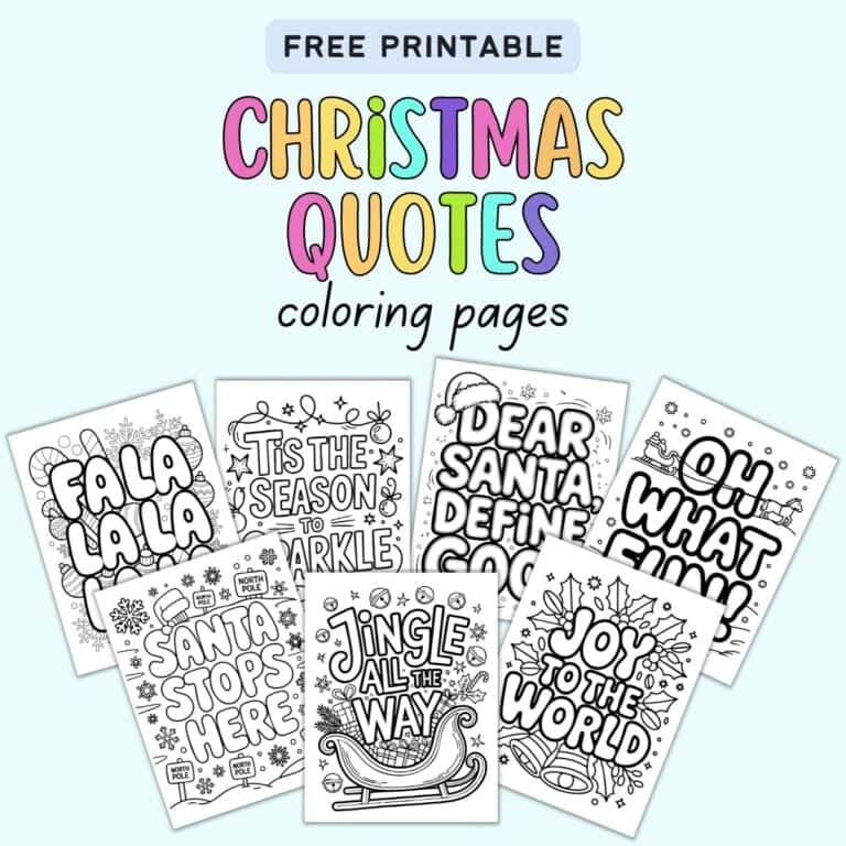 Free Printable Christmas Quote Coloring Pages - The Artisan Life