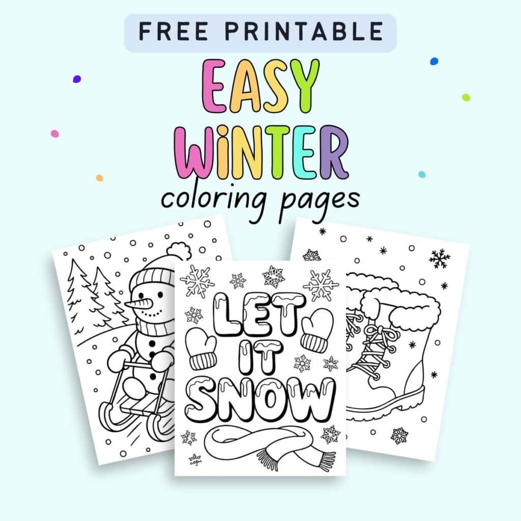 Free Printable Easy Winter Coloring Pages - The Artisan Life
