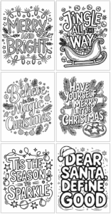Free Printable Christmas Quote Coloring Pages - The Artisan Life