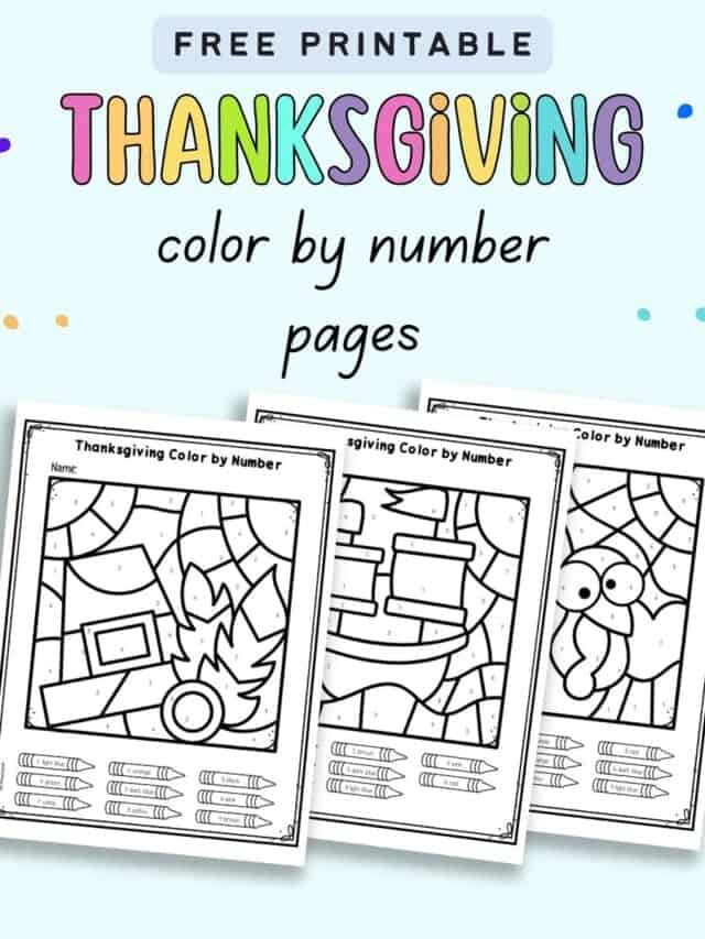 Free Printable Thanksgiving Color by Number Worksheets - The Artisan Life