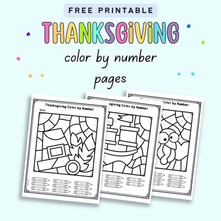 Thanksgiving Color by Numbers 1-10 - The Artisan Life