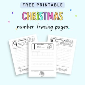 Free Printable Christmas Number Tracing Worksheets 1-10 - The Artisan Life