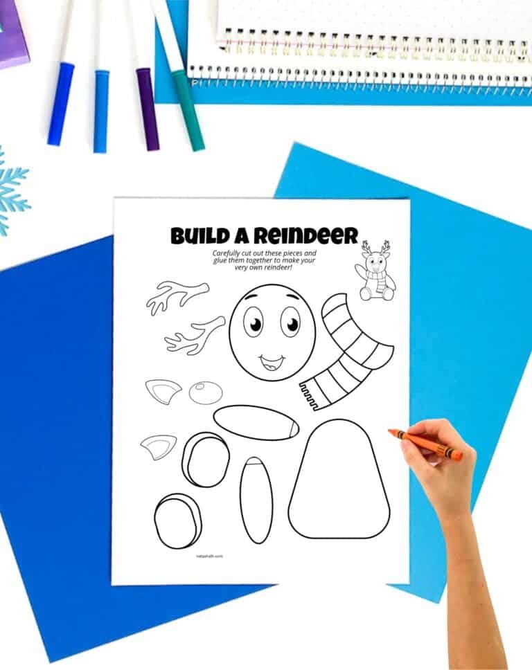 Free Printable Build a Reindeer Craft - The Artisan Life