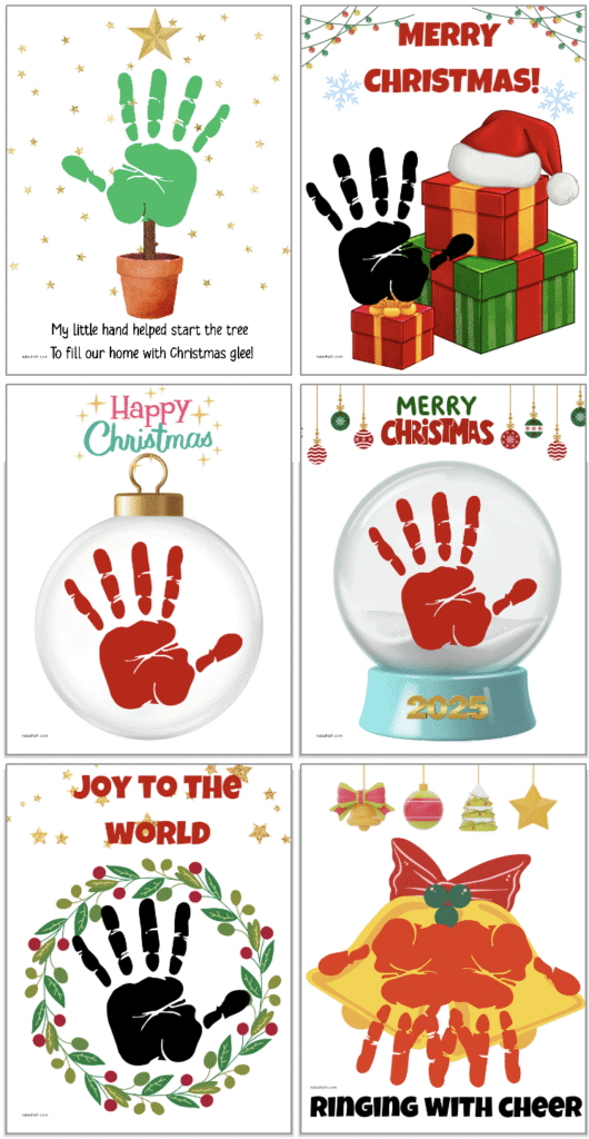 Free Printable Christmas Handprint Crafts - The Artisan Life