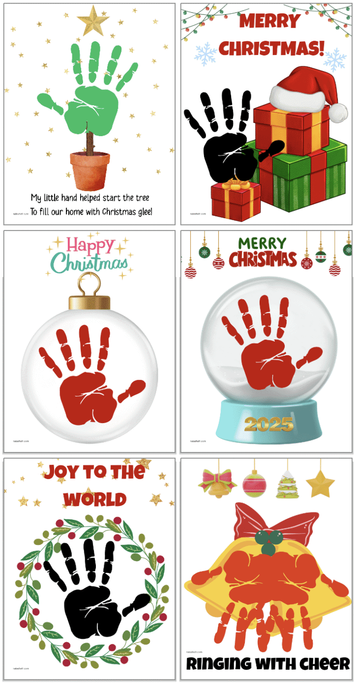 Free Printable Christmas Handprint Crafts - The Artisan Life