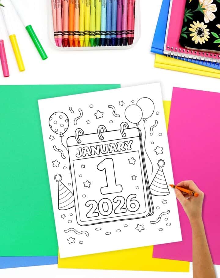 Bold and Easy New Year's Coloring Pages - The Artisan Life