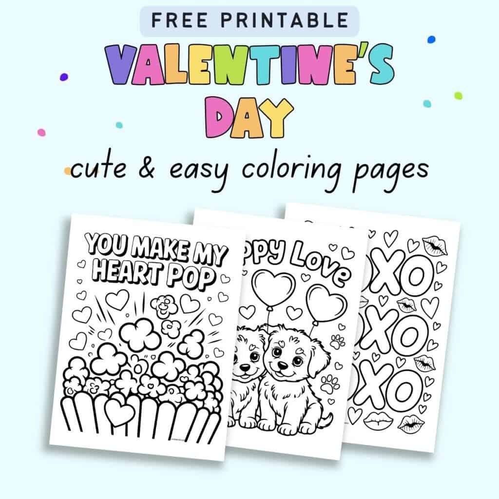 Free Printable Easy Valentine's Day Coloring Pages - The Artisan Life