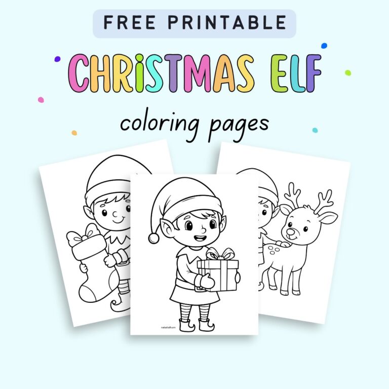 Easy Christmas Elf Coloring Pages - The Artisan Life