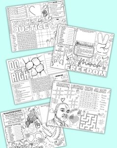 Free Printable MLK Jr Day Activity Sheets - The Artisan Life