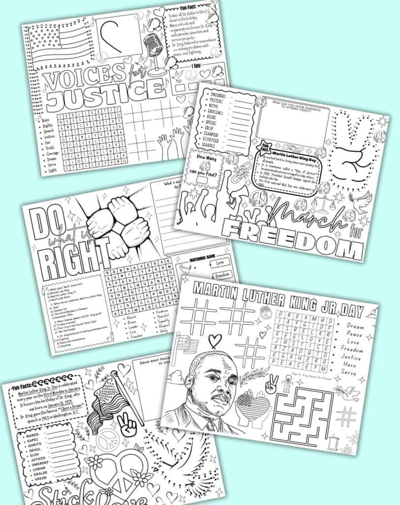 Free Printable MLK Jr Day Activity Sheets - The Artisan Life