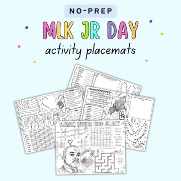 Free Printable MLK Jr Day Activity Sheets - The Artisan Life