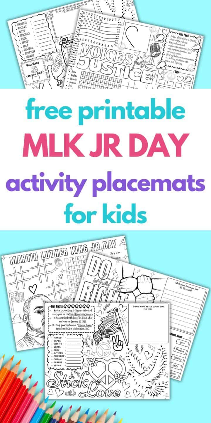 Free Printable MLK Jr Day Activity Sheets - The Artisan Life