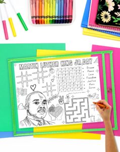 Free Printable MLK Jr Day Activity Sheets - The Artisan Life