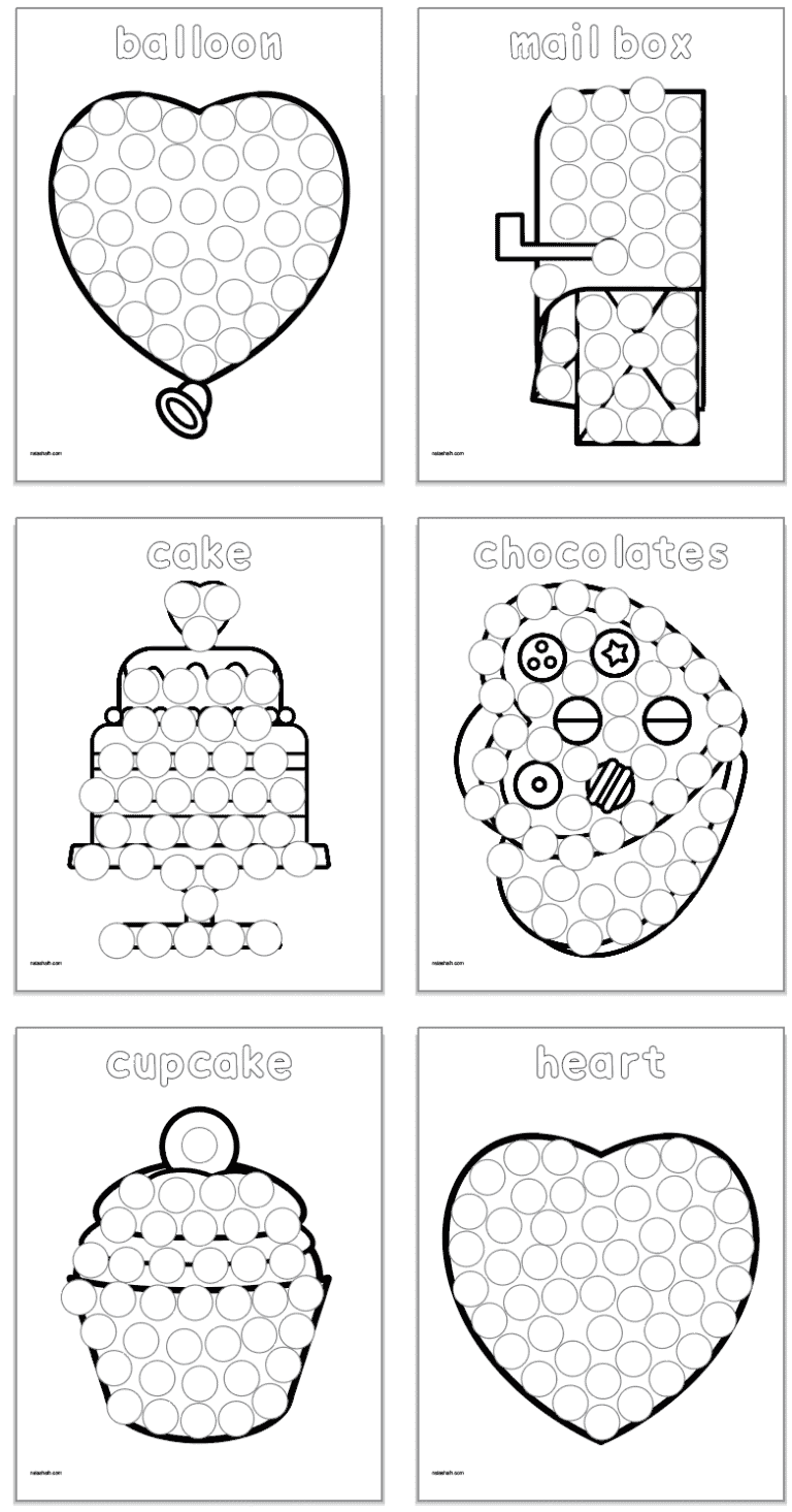 Free Printable Valentine's Day Dot Marker Pages - The Artisan Life