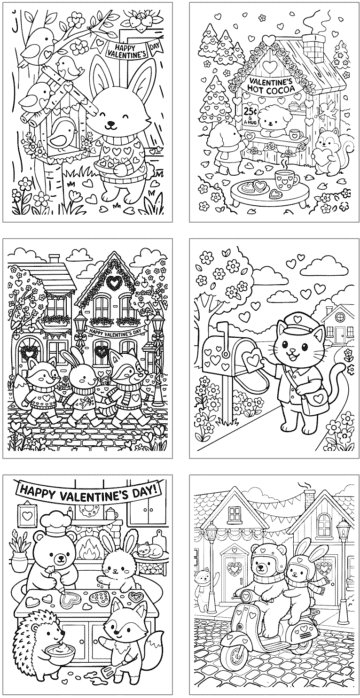 Cute & Cozy Valentine's Day Coloring Pages - The Artisan Life