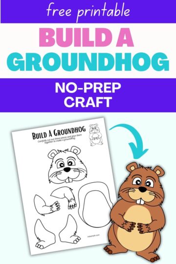 Free Printable Groundhog Craft for Kids - The Artisan Life