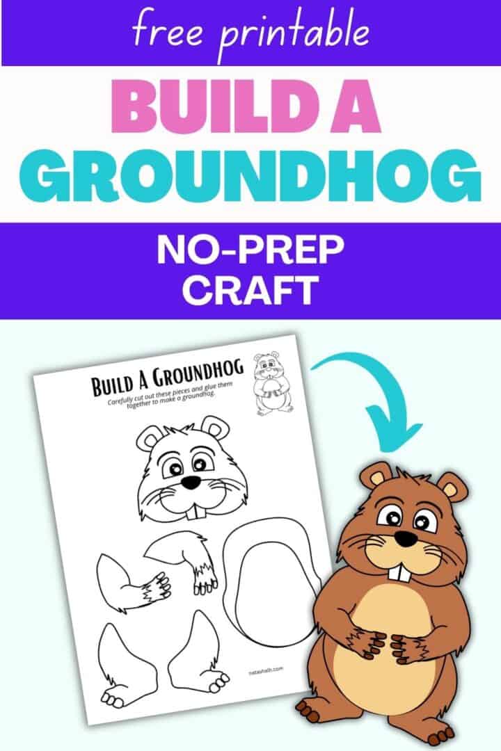 Free Printable Groundhog Craft for Kids - The Artisan Life