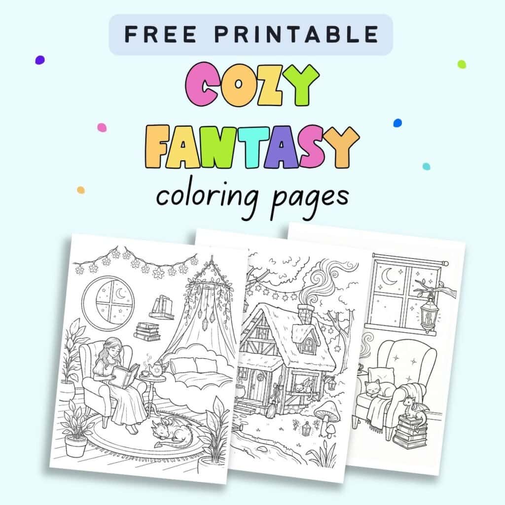 Cozy Fantasy Coloring Pages - The Artisan Life