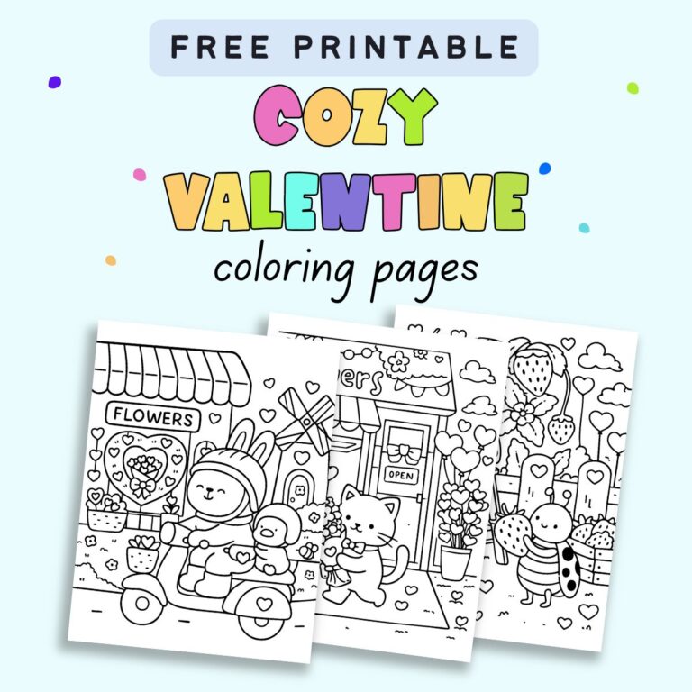 Cozy Valentine's Day Friends Coloring Pages - The Artisan Life