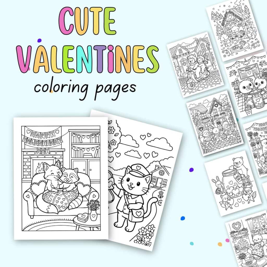 Cute & Cozy Valentine's Day Coloring Pages - The Artisan Life