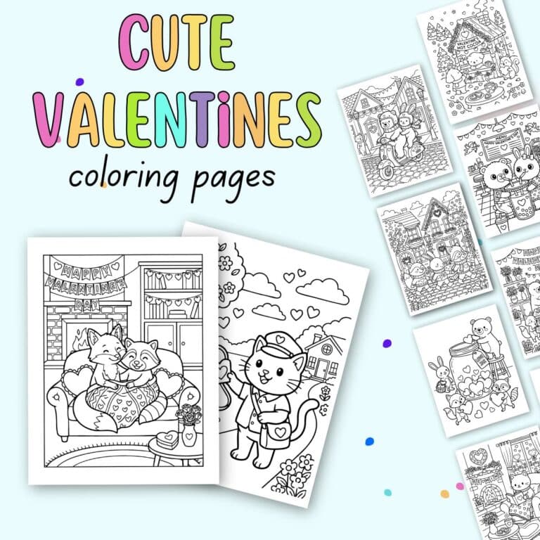 Cute & Cozy Valentine's Day Coloring Pages - The Artisan Life