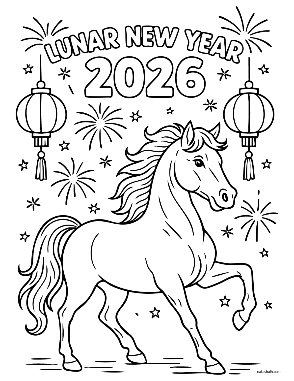 Free Printable Lunar New Year Coloring Pages - 2026 - The Artisan Life