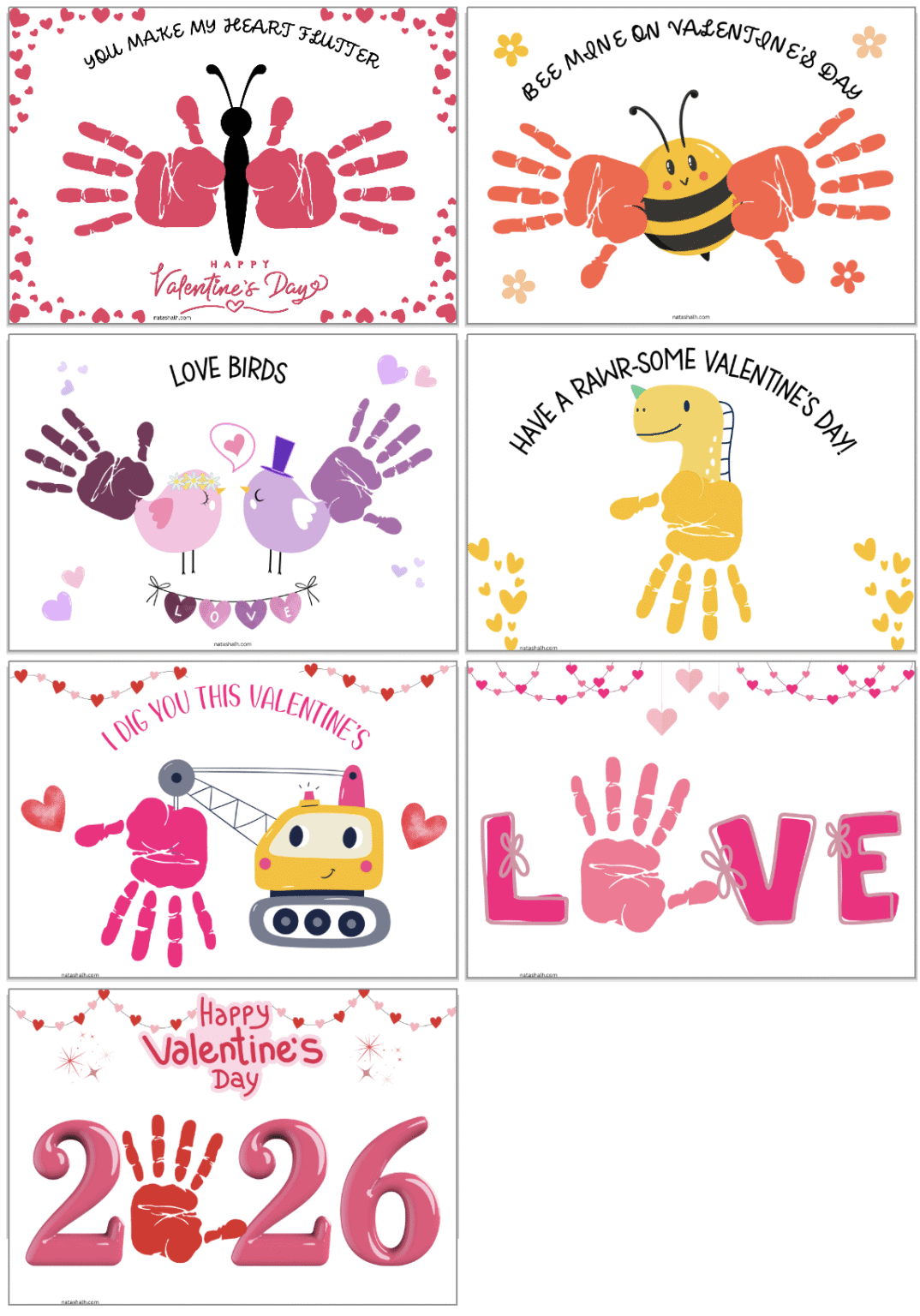 Free Printable Valentine's Day Handprint Art - The Artisan Life