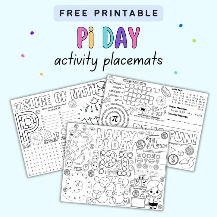 Free Printable Pi Day Activity Placemats - The Artisan Life