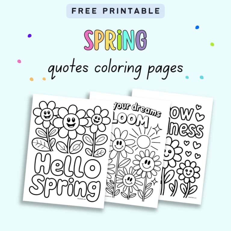 Spring Quote Coloring Pages - The Artisan Life