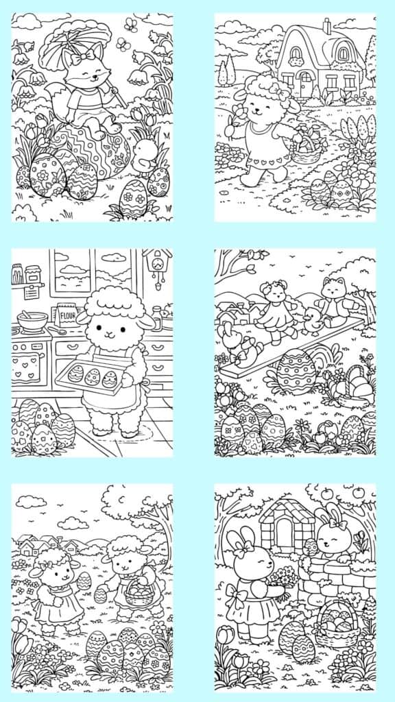 Cute & Cozy Easter Coloring Pages for Kids - The Artisan Life